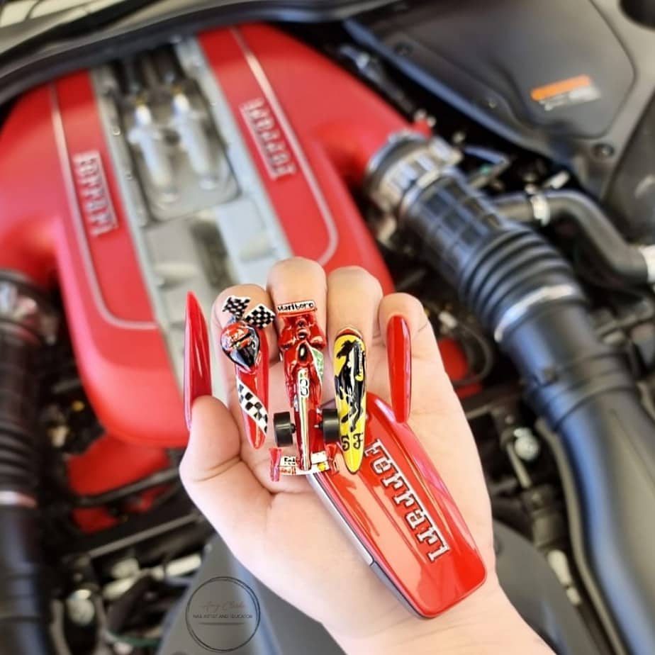 #NowTrending: Ferrari nails by Amy Clarke - Scratch