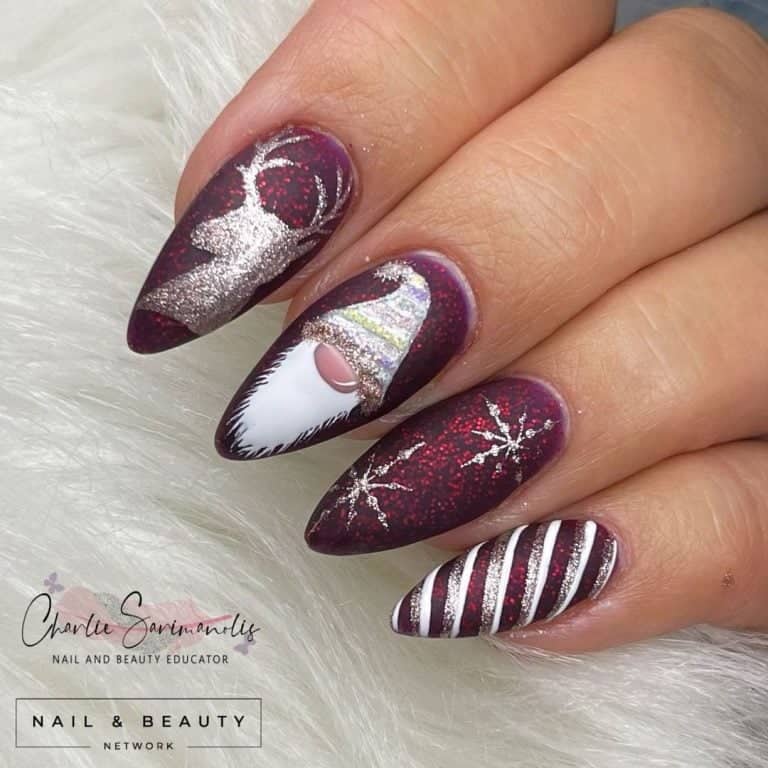 30 adorable Christmas gonk nail ideas you'll want to try - Scratch
