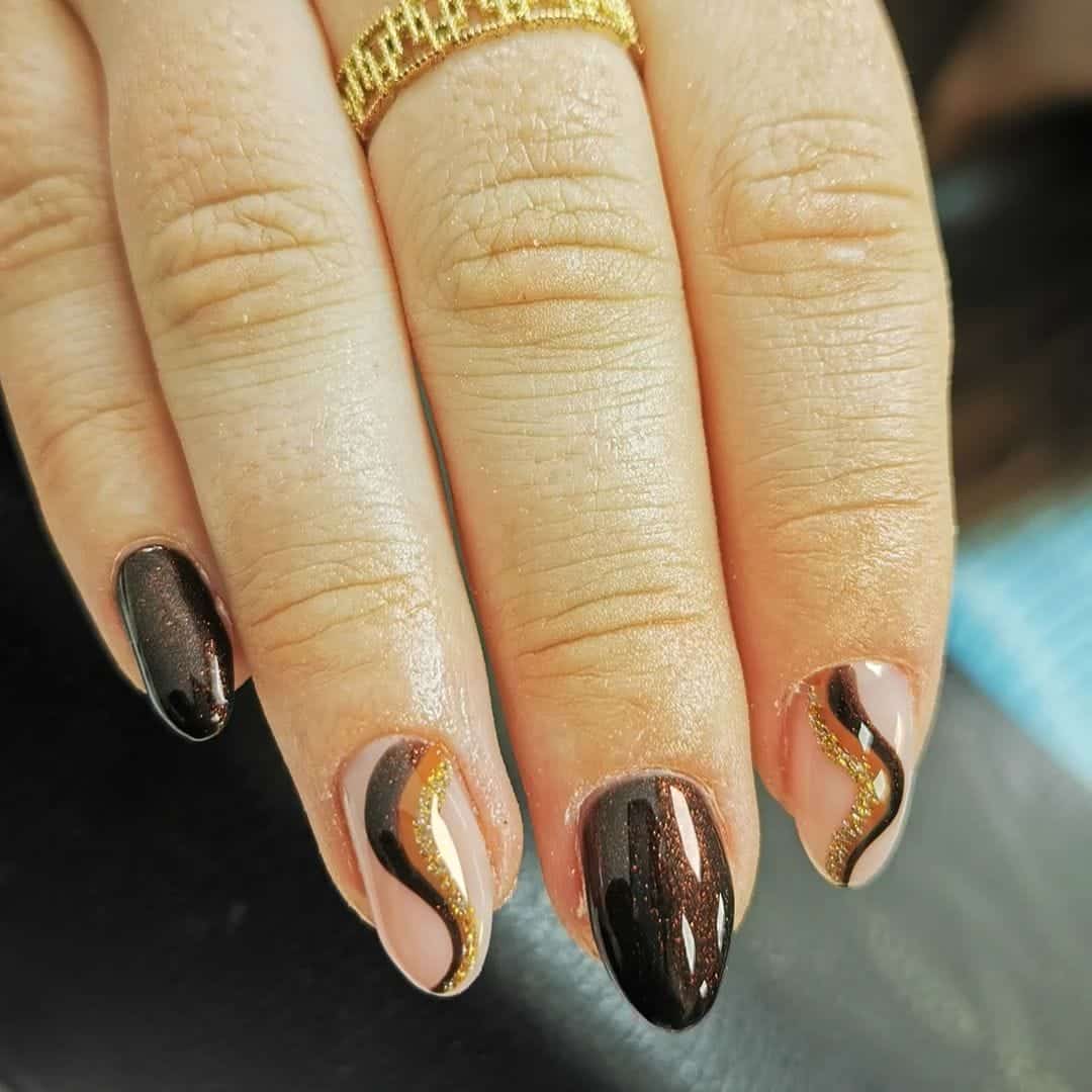 Autumn swirl nails - Scratch Magazine
