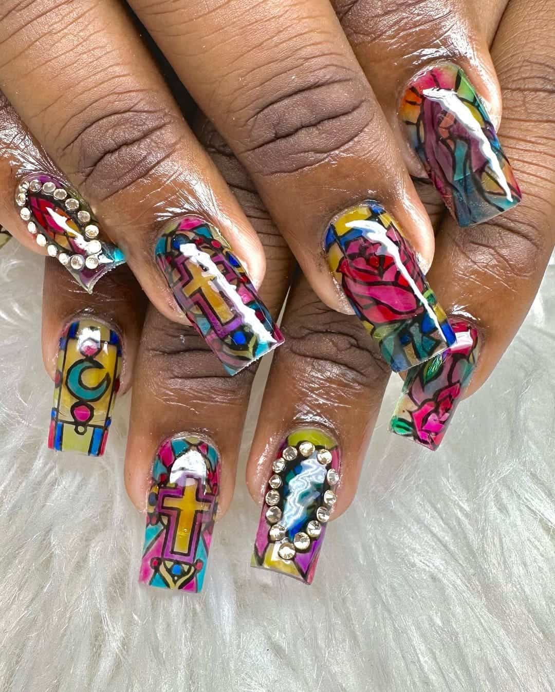 The stained glass nail looks you need to try – Scratch