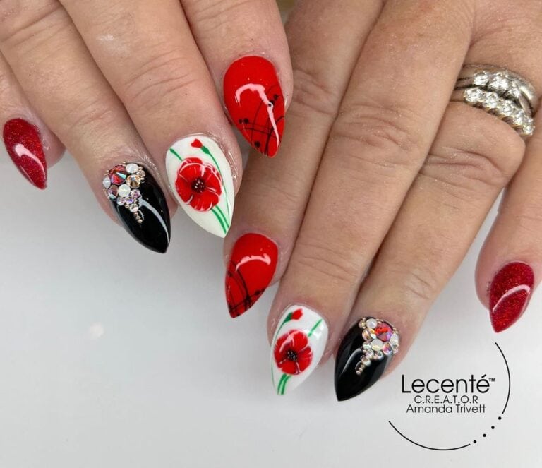 60 poppy nail design ideas for Remembrance Day – Scratch