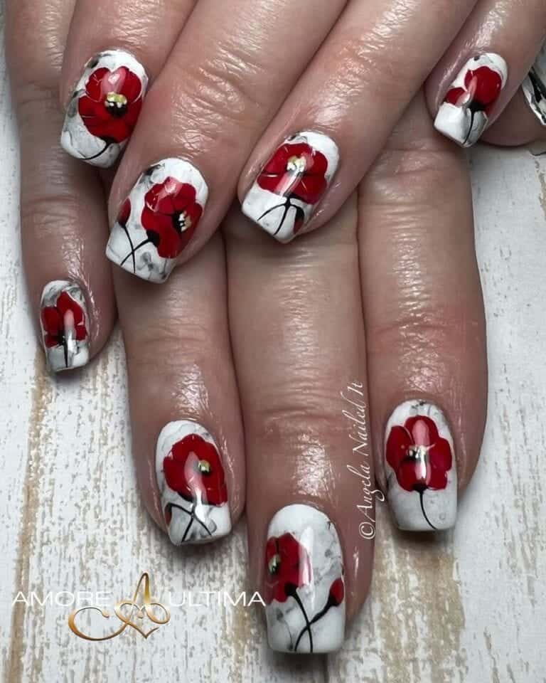 60 poppy nail design ideas for Remembrance Day – Scratch