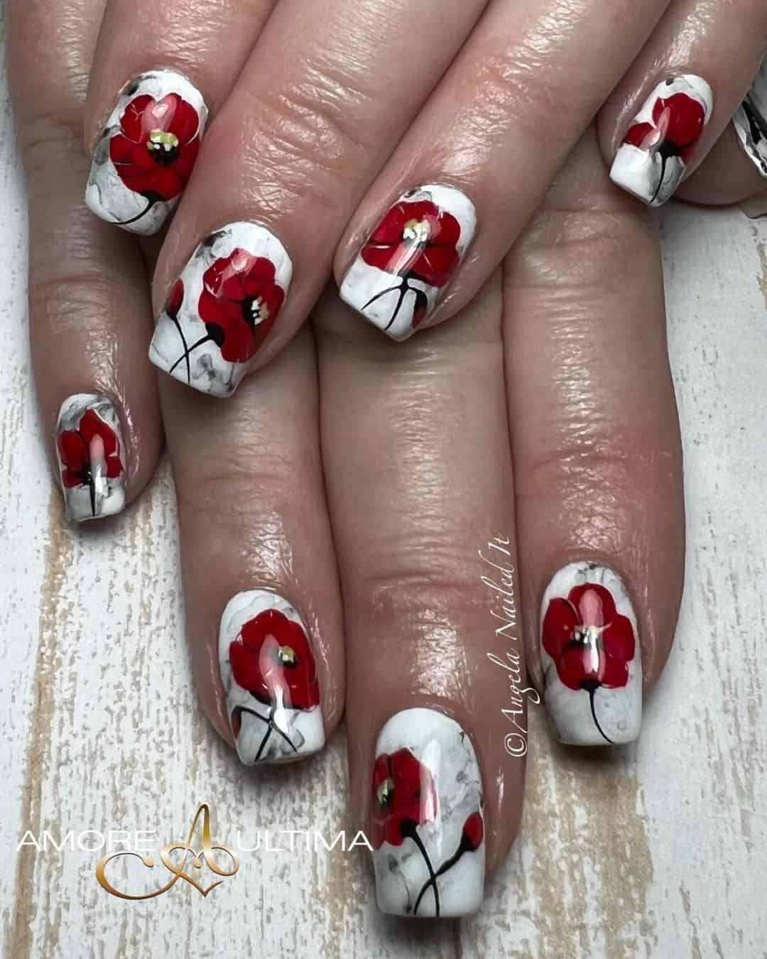 60 poppy nail design ideas for Remembrance Day – Scratch
