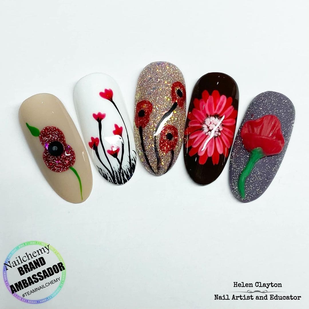 60 poppy nail design ideas for Remembrance Day – Scratch