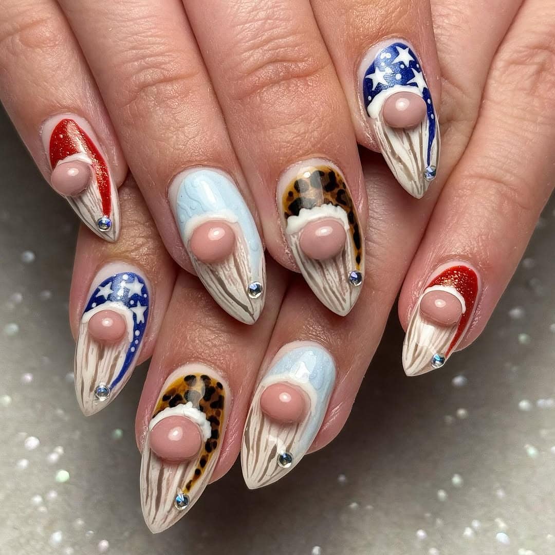 30 adorable Christmas gonk nail ideas you'll want to try - Scratch