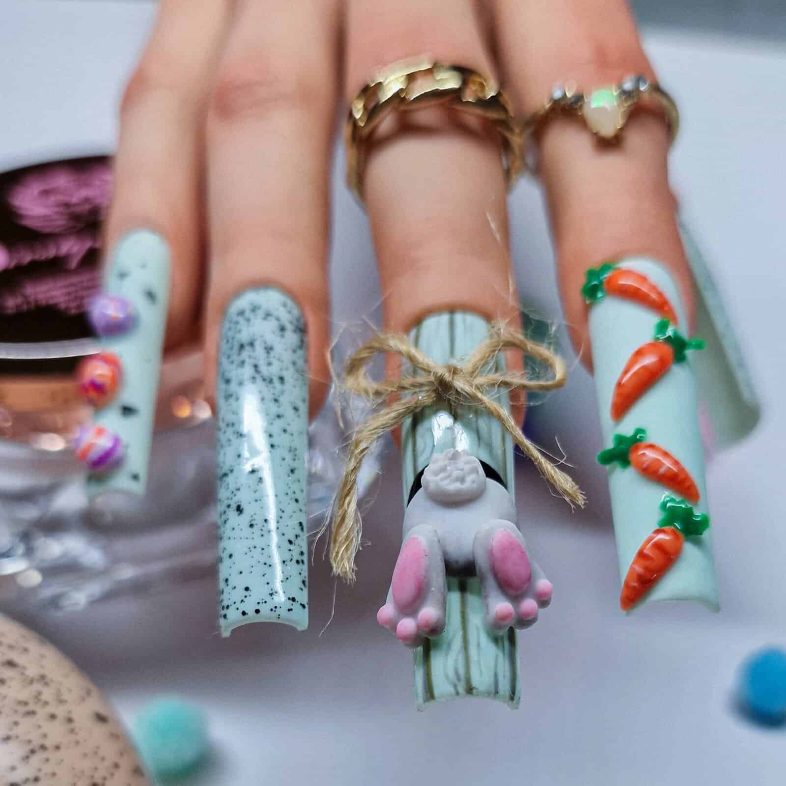 How to create a 3D bunny nail for Easter – Scratch