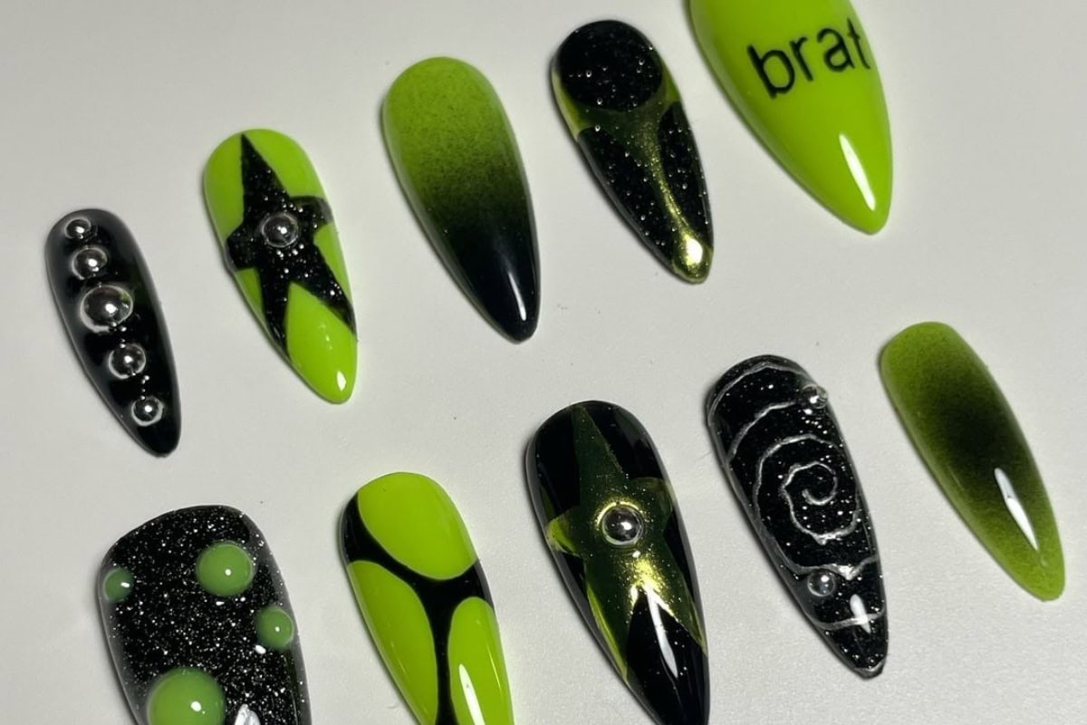 ‘Brat’ green is summer’s latest colour trend: get involved with nail ...