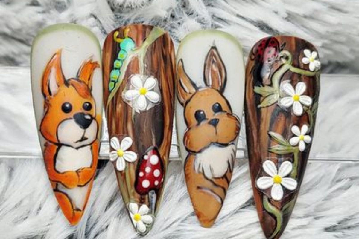 Nail techs embrace autumn with woodland animal-inspired manicures: # ...