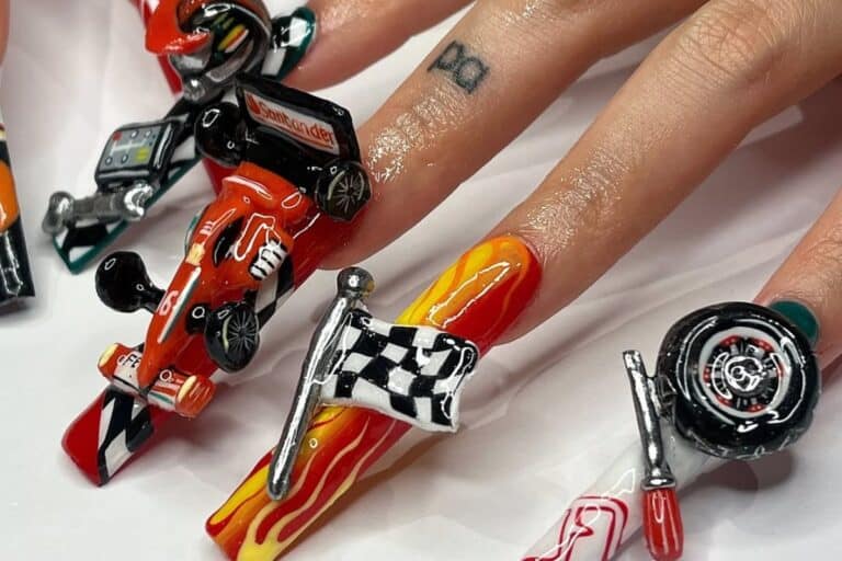 Formula 1-inspired nail art ideas for F1 racing fans – Scratch